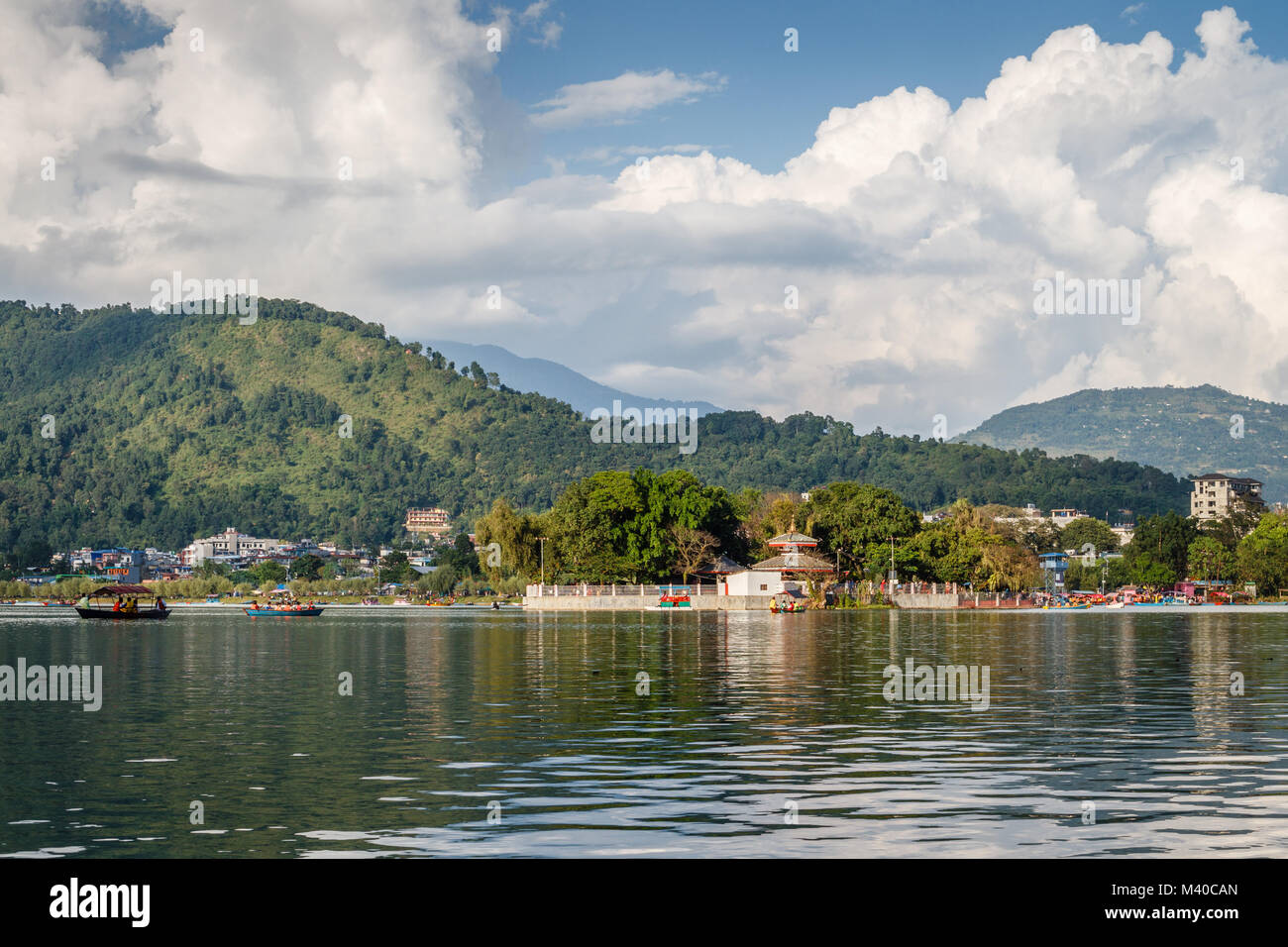 Views of Lake Side of Pokhara from Phewa Lake, Pokhara, Nepal Stock ...