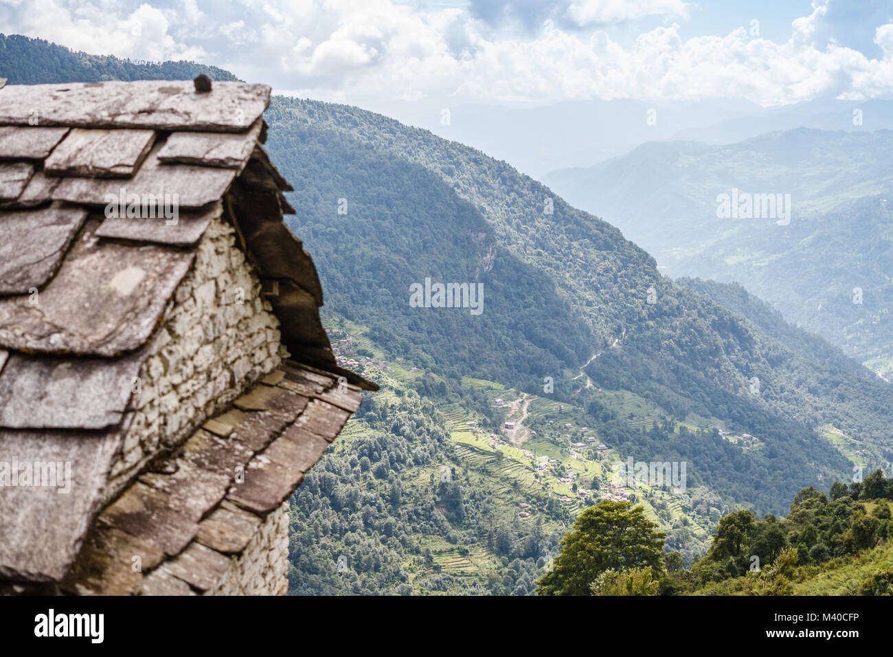 Nepal Landscape Village Mountain Stock Photos & Nepal Landscape Village ...