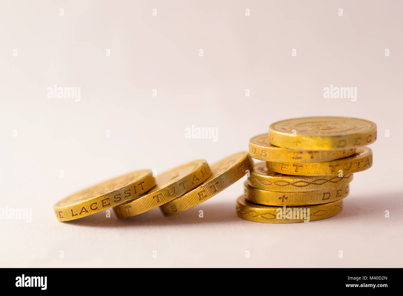 Stack of British pound coins Stock Photo - Alamy