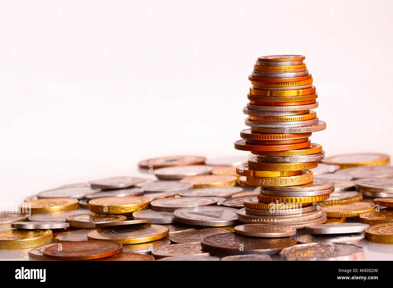 Silver dollar pile hi-res stock photography and images - Alamy