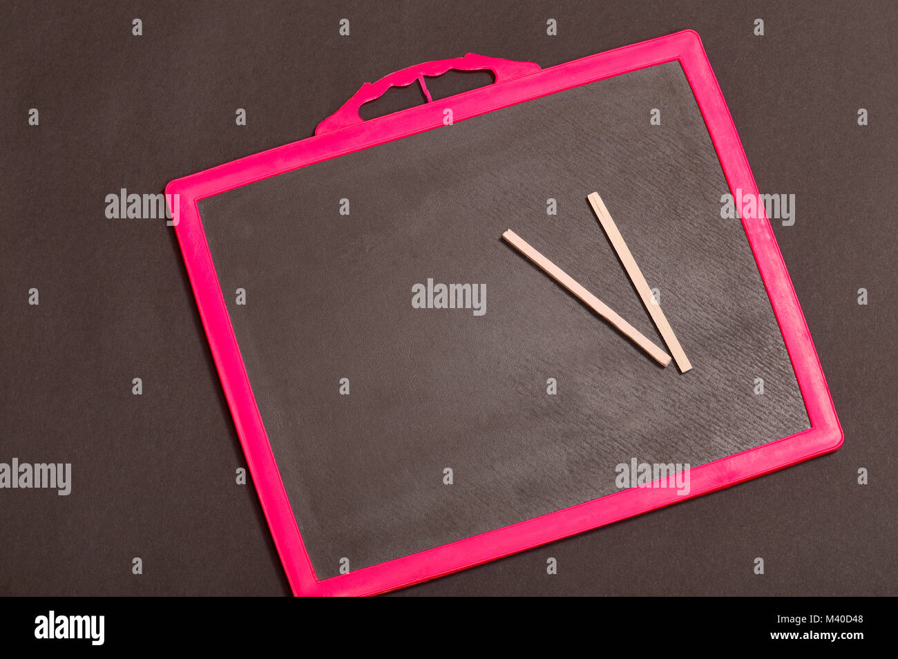 School slate and pencils on it Stock Photo - Alamy