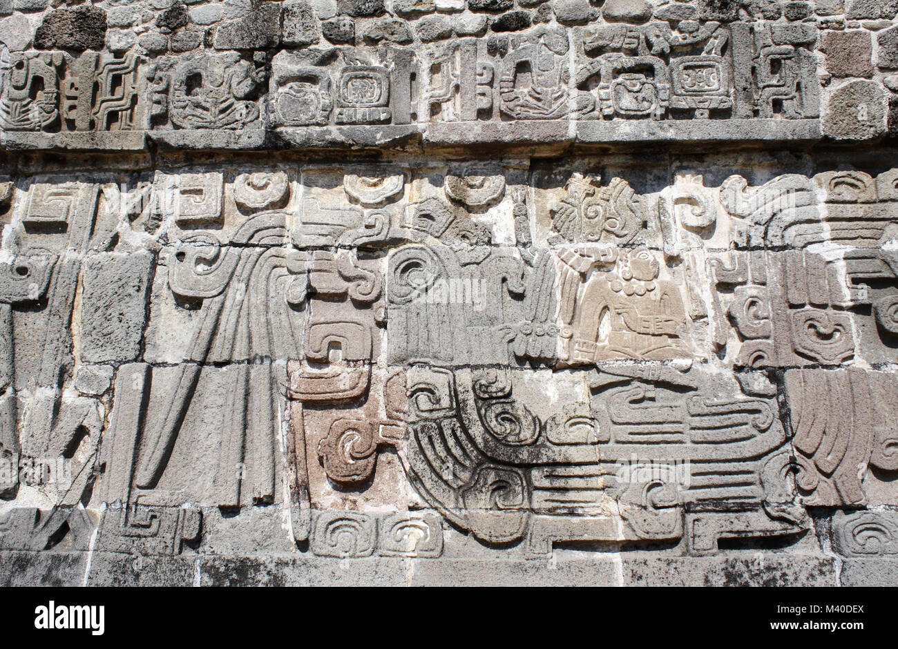 Bas-relief carving with of a american indian chieftain, pre-Columbian ...