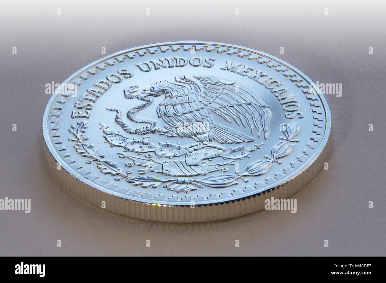 Mexican silver coin bullion, 1 Oz, Mexico, still life Stock Photo - Alamy