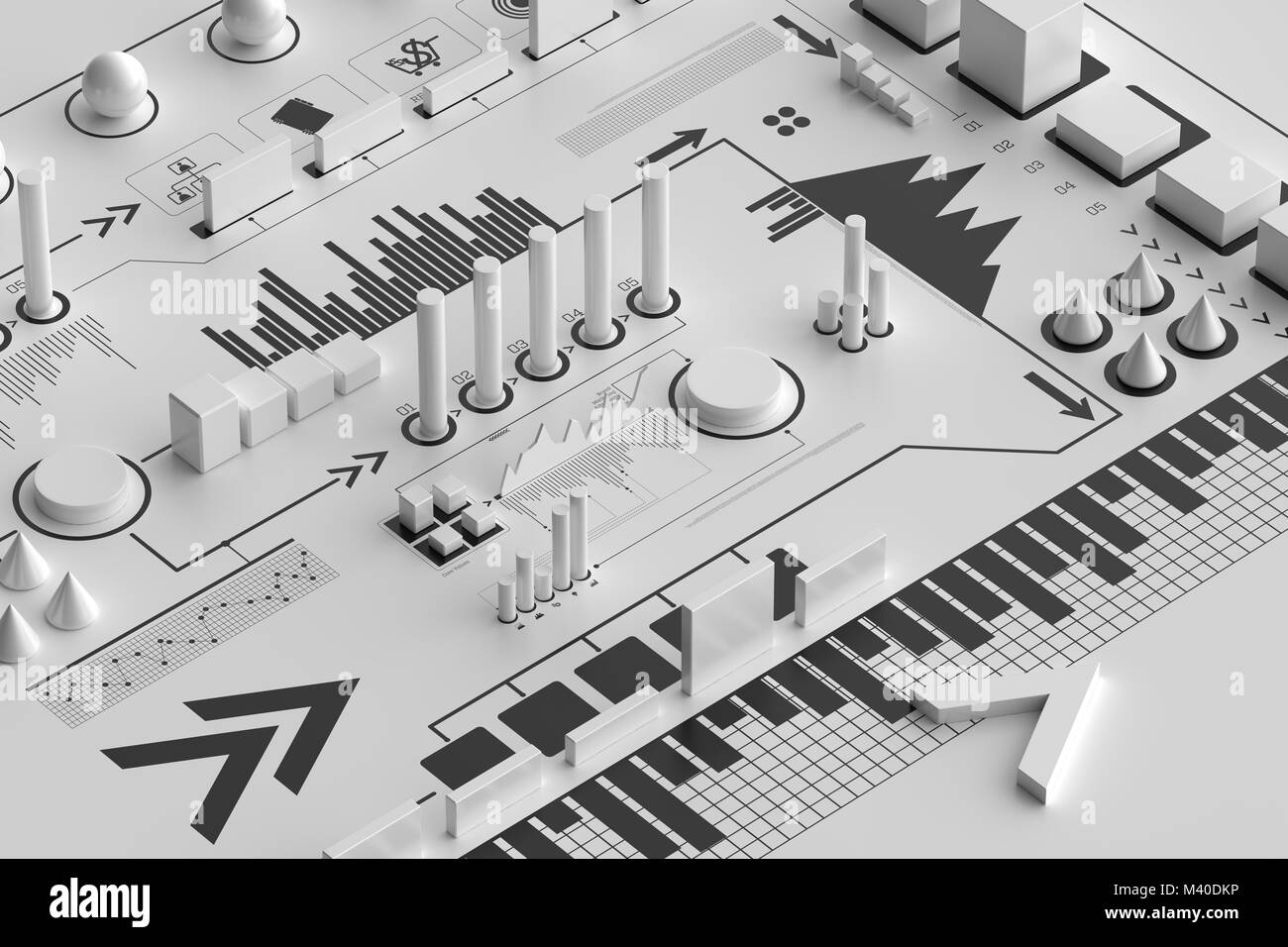 Abstract background financial technology Black and White Stock Photos ...