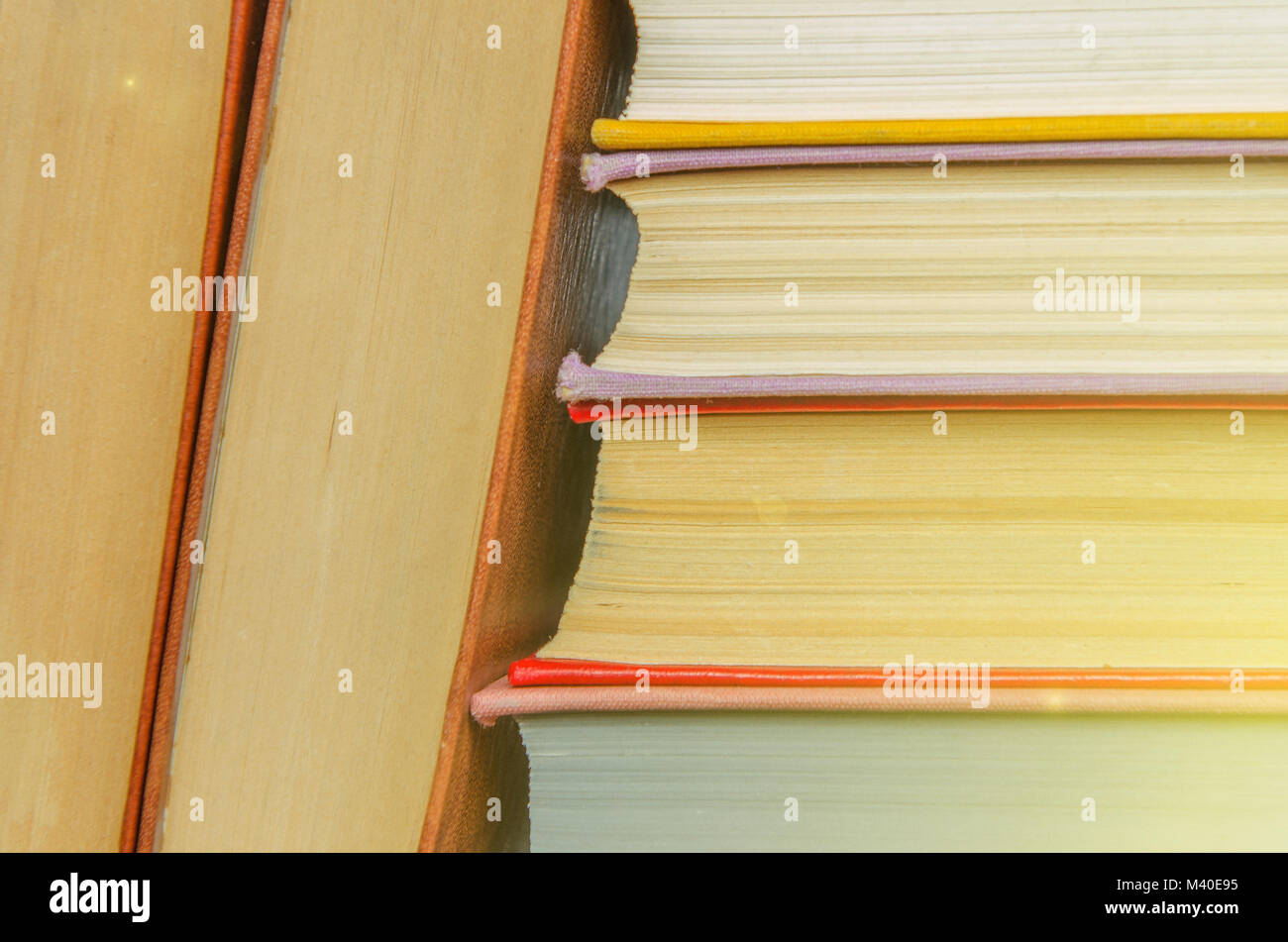 stack of books different colors. Education background. Back to school ...