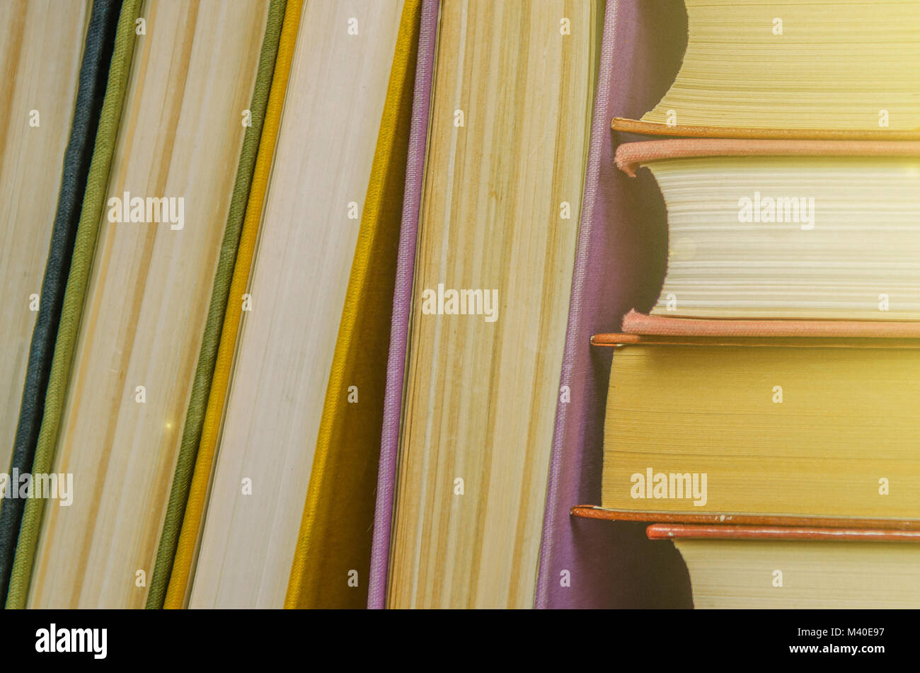stack of books different colors. Education background. Back to school ...