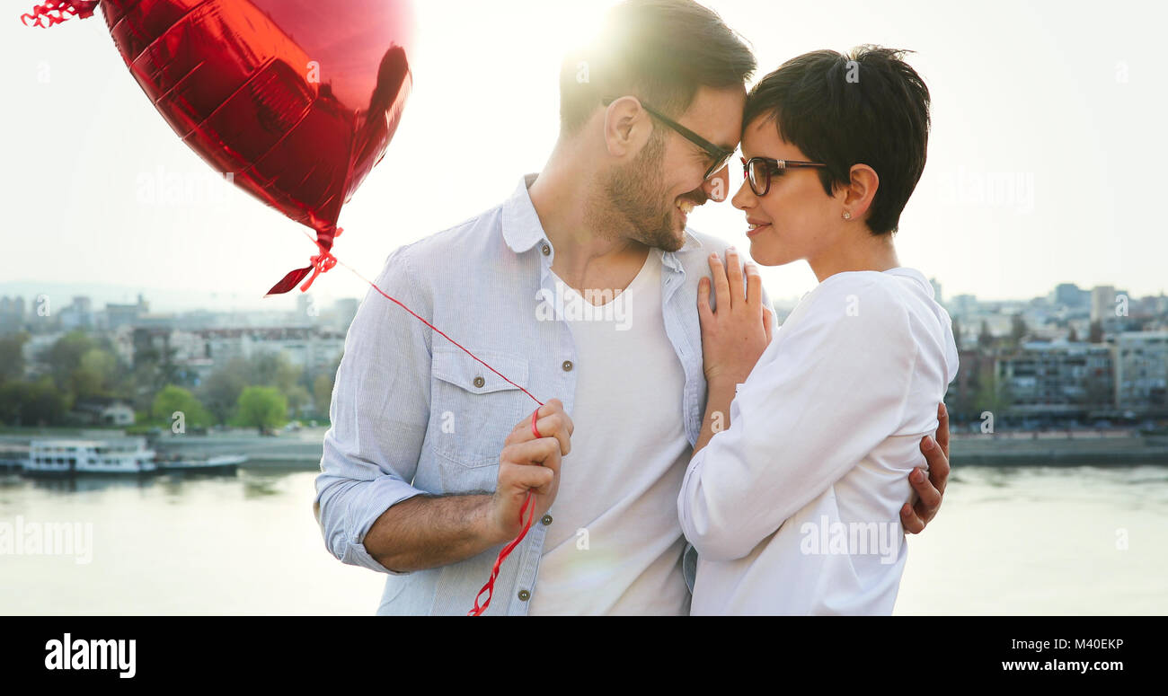 Sentimental couple in love bonding Stock Photo - Alamy
