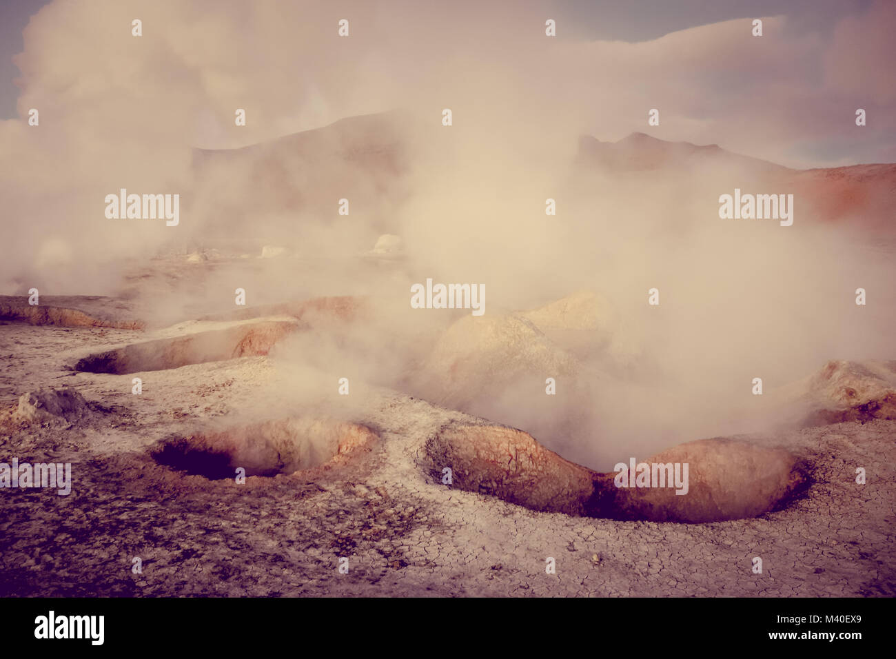 Sol de manana geothermal field in sud Lipez reserva Eduardo Avaroa ...