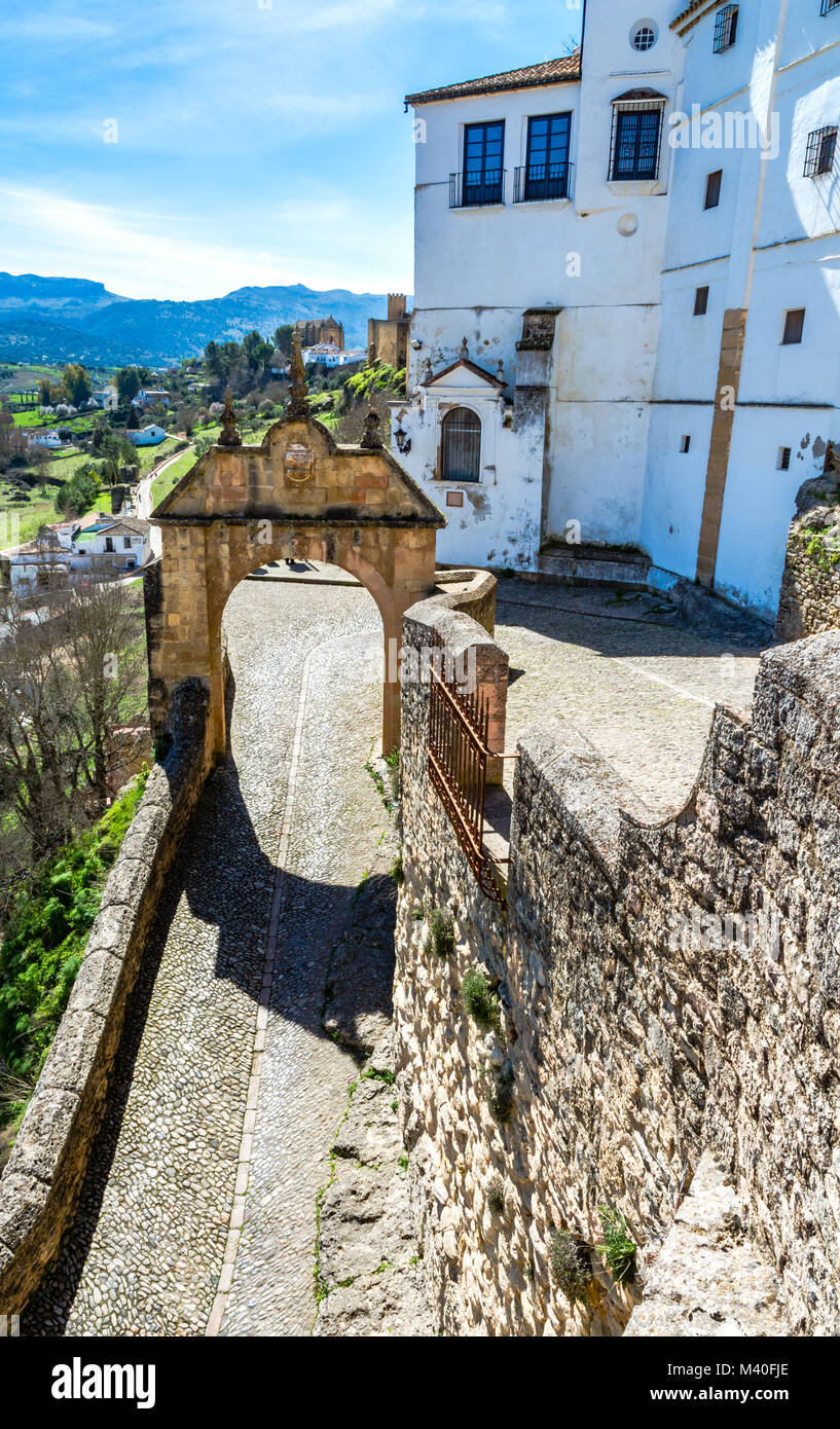 Ronda, Spain: The Arch of Philip (Felipe) V, built in the 1740s as the ...