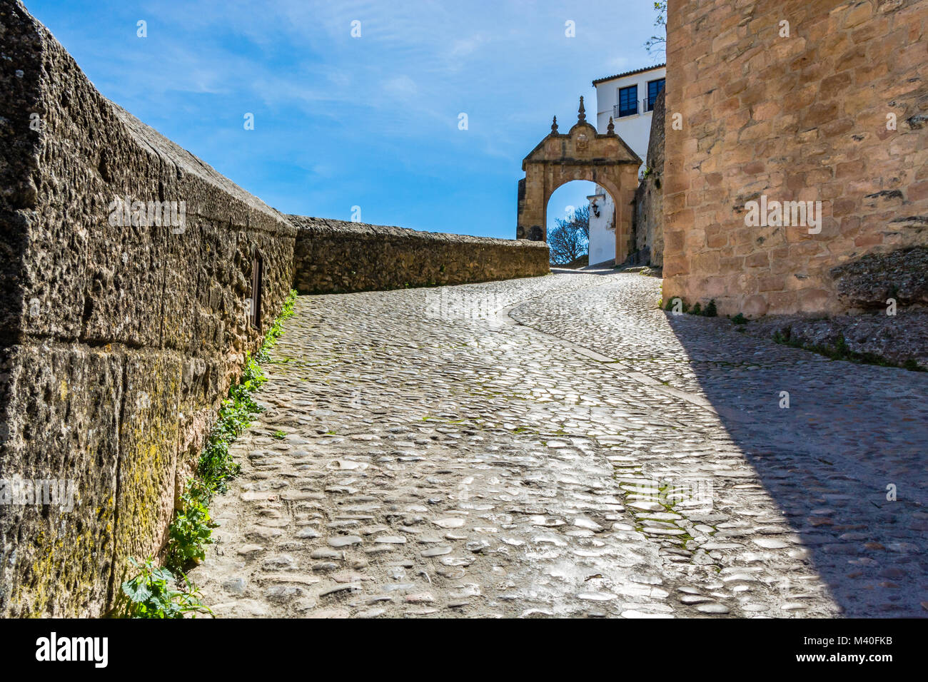 Ronda, Spain: The Arch of Philip (Felipe) V, built in the 1740s as the ...