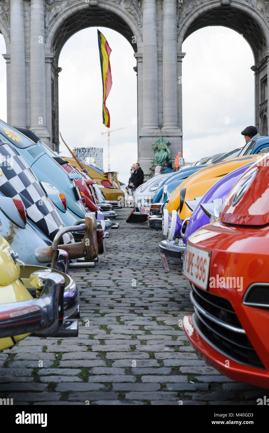 Volkswagen Beetles Rally in Brussels Stock Photo - Alamy