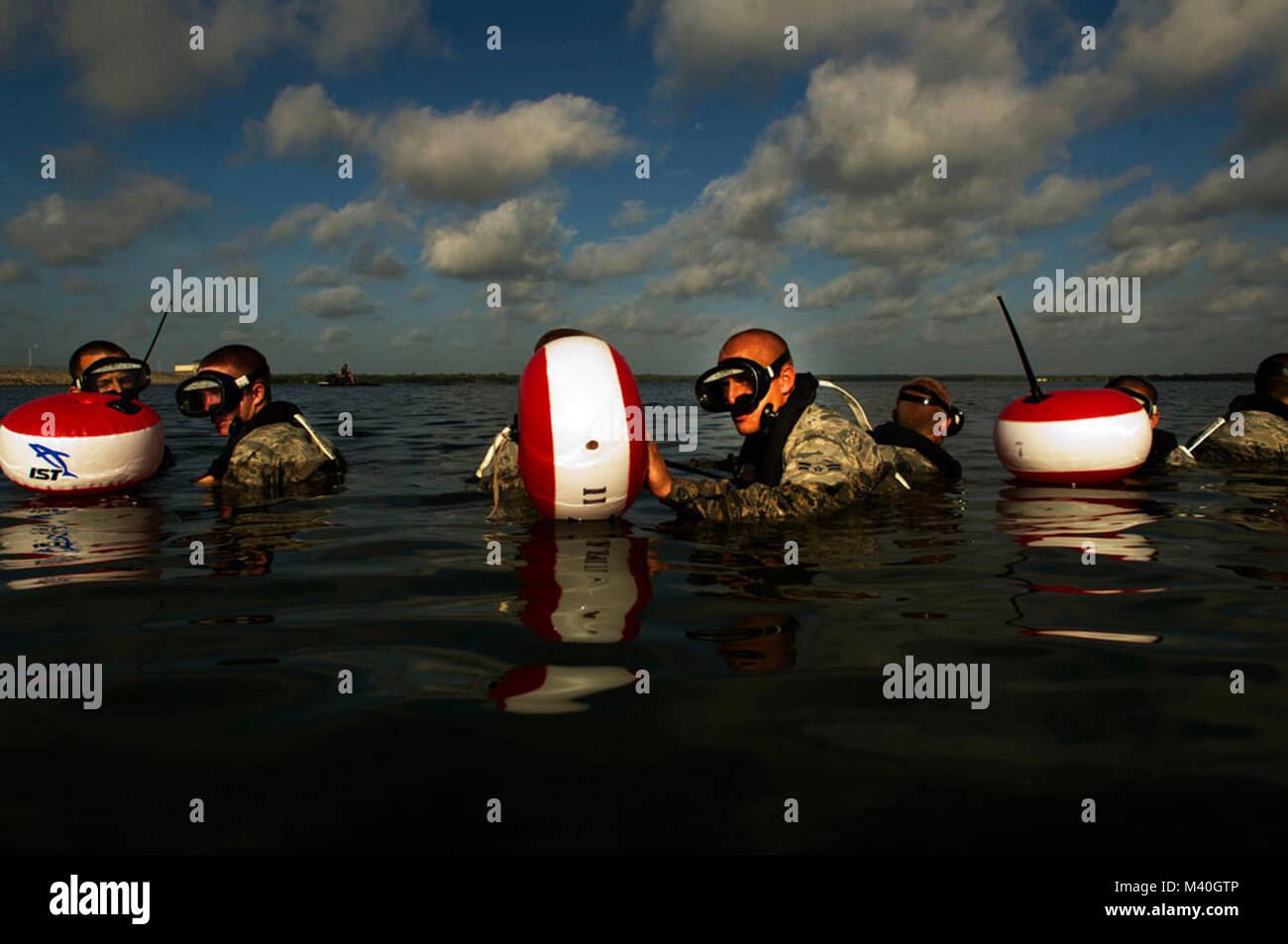 Pararescue trainees prepare for 500-meter buddy swim at Calaveras Lake ...
