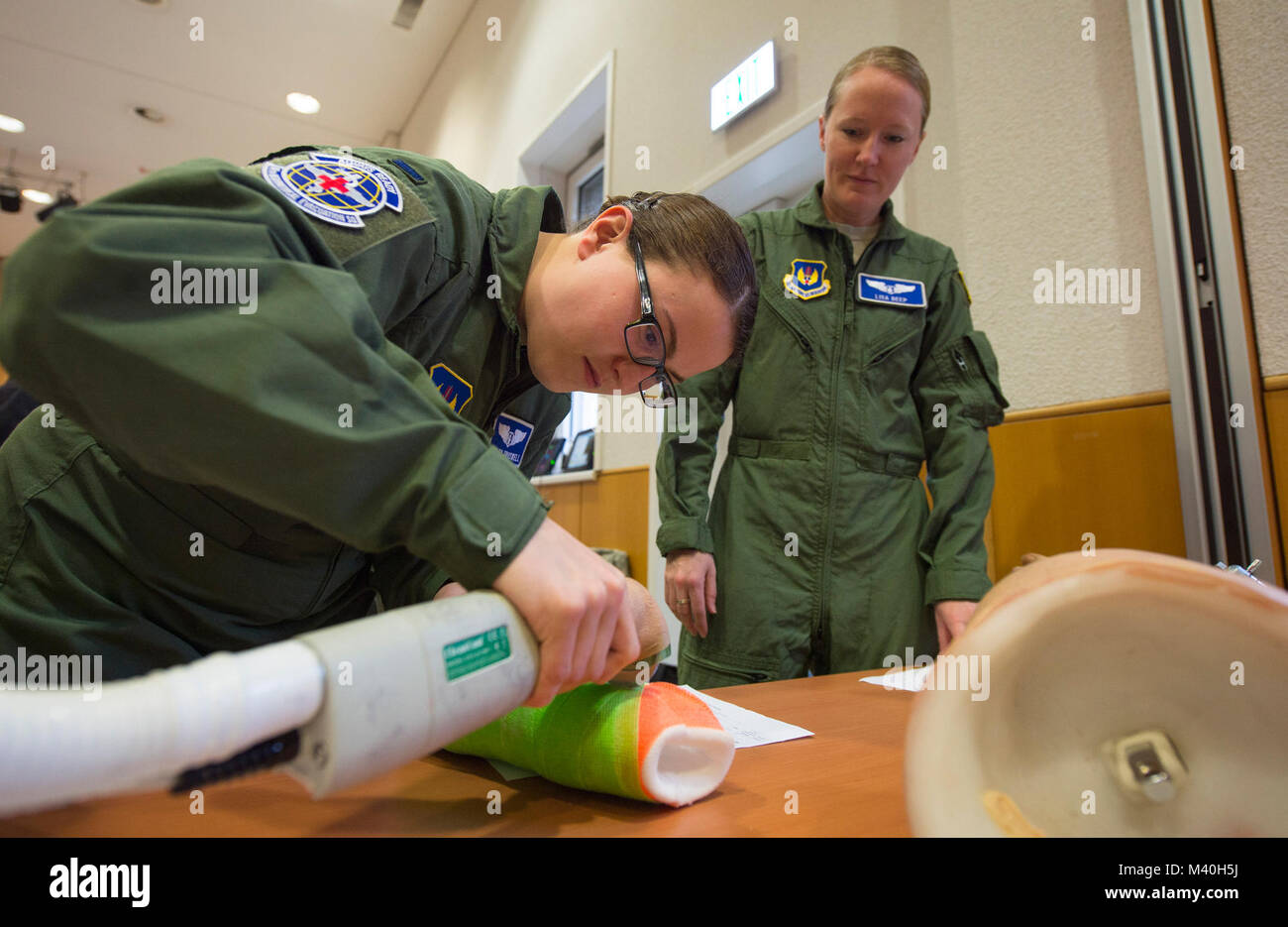 U.S. Air Force First Lieutenant Lisa Deep, a flight nurse with the 86th ...