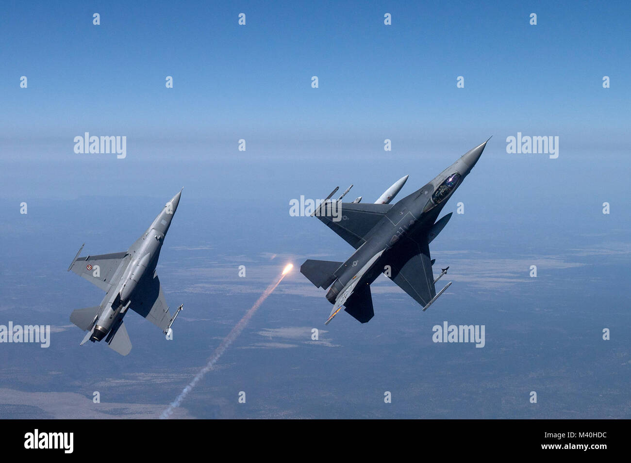 F-16 Fighting Falcons from the 162nd Wing, Tucson, Arizona fly over an ...