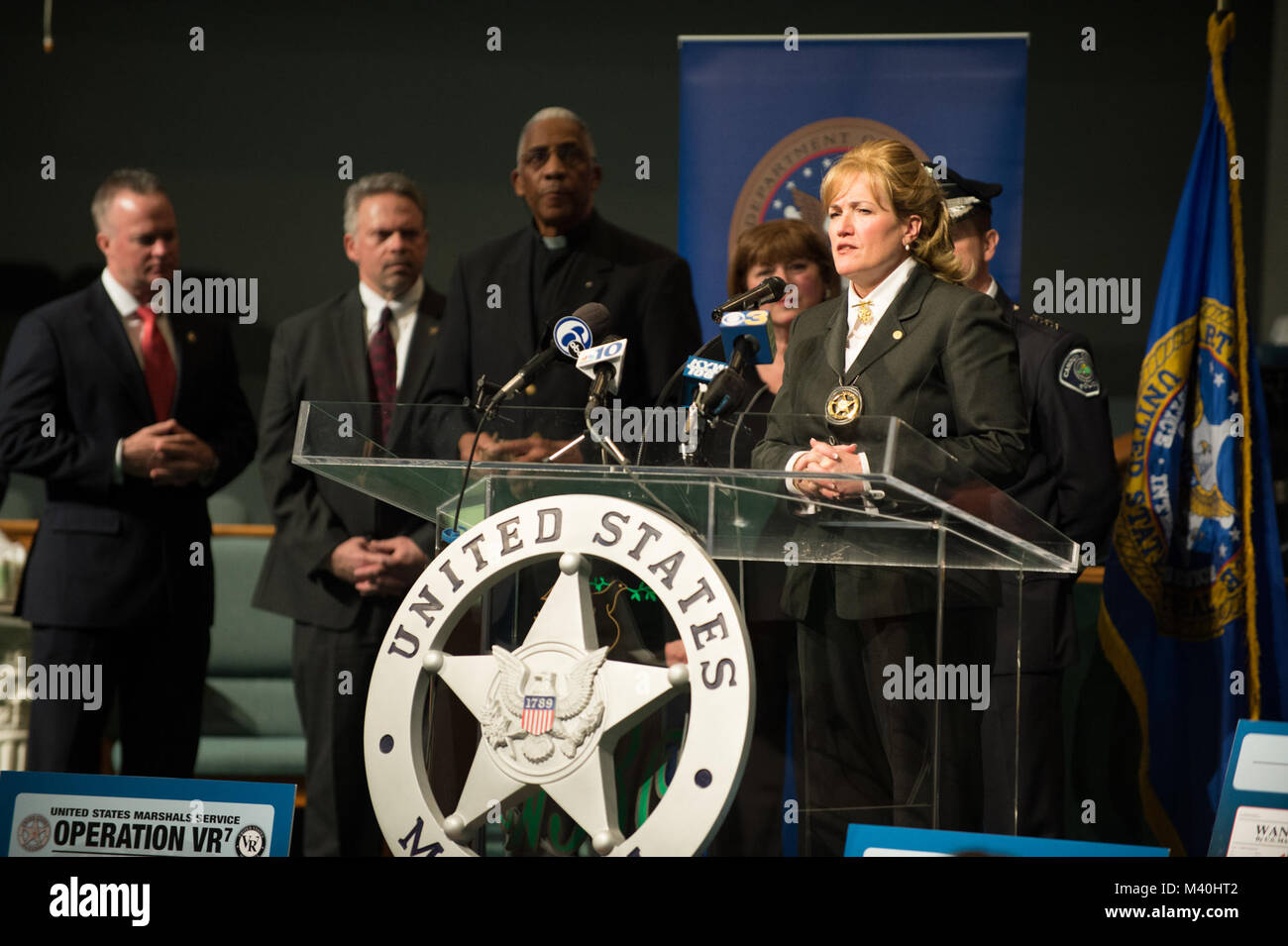 Director Staicia Hylton speaks during a press conference in Camden, NJ ...