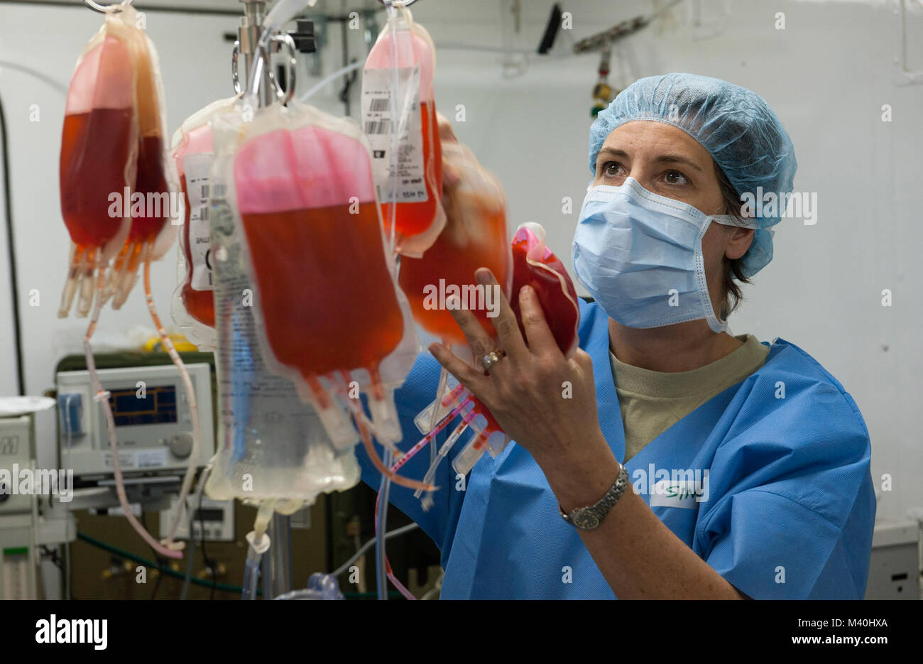 A participant in a 212th Combat Support Hospital field medical training ...