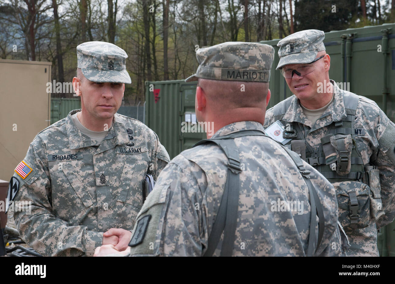 Command Sergeant Major (CSM) Rhoades (left), the 21st Theater ...