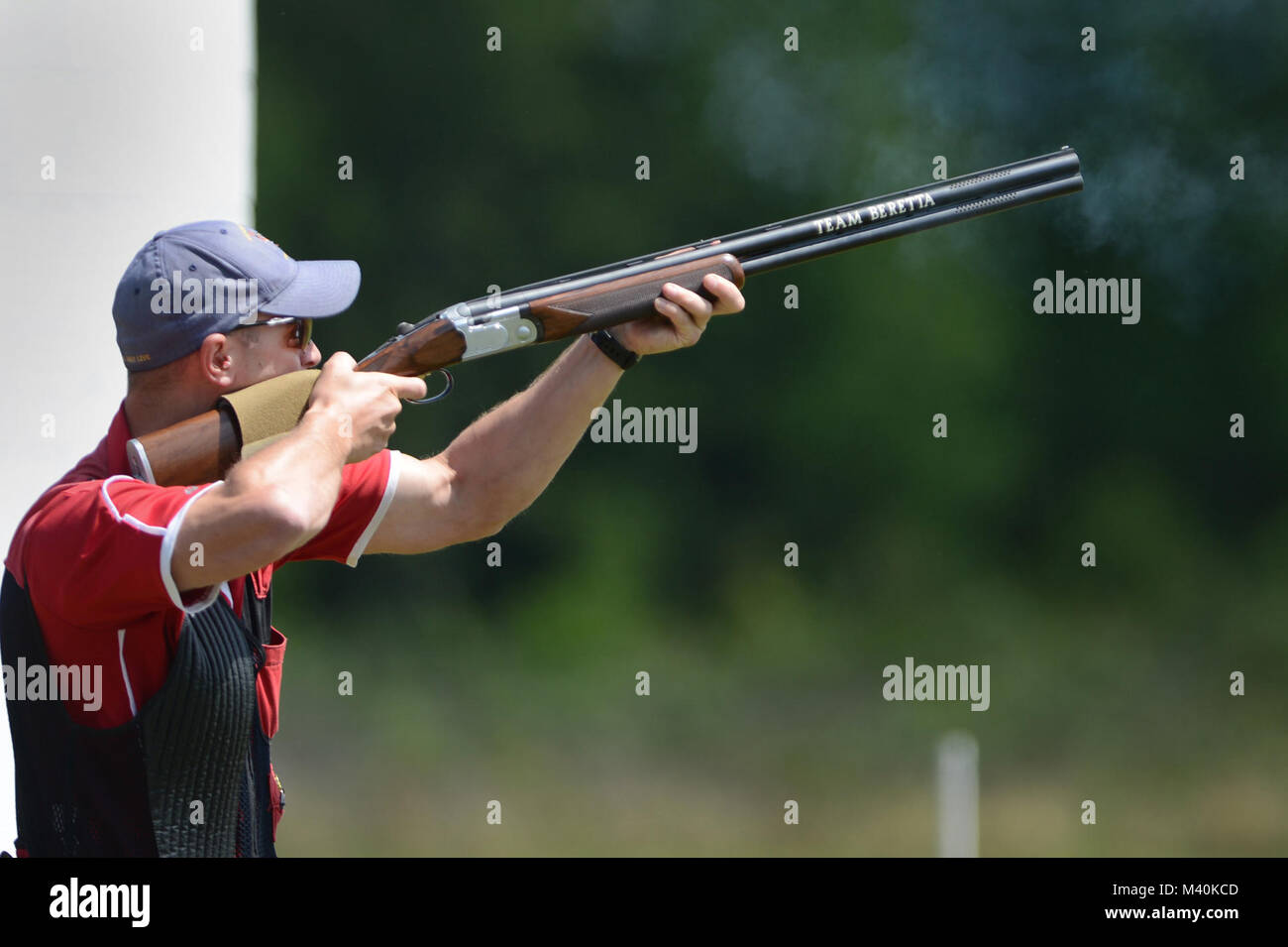 1st Lt. Patrick Fedak, a member of the USMC Skeet Team shoots during ...