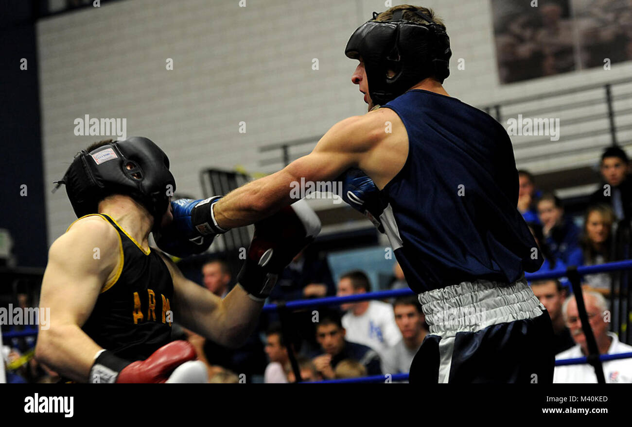 U.S. Air Force Academy Cadet Second Class Mike Leland boxes U.S. Army ...