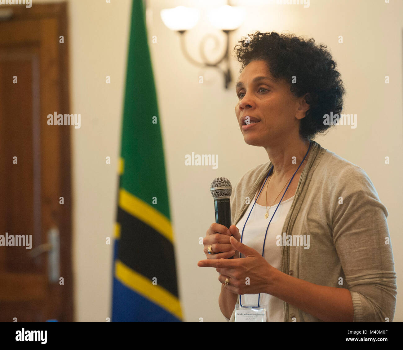 U.S. Army Maj. Gen. Nadja West, the Joint Staff Surgeon, speaks with ...
