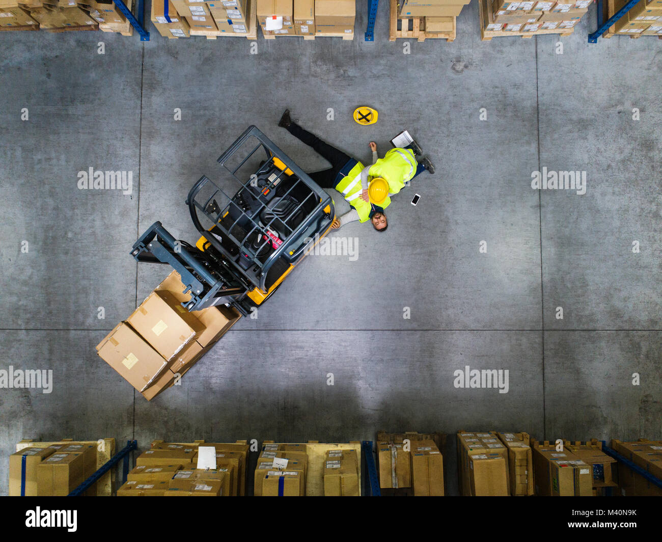 Fork lift truck accident hi-res stock photography and images - Alamy