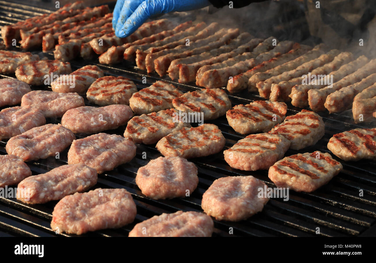 Fresh raw barbeque minced meat hi-res stock photography and images - Alamy