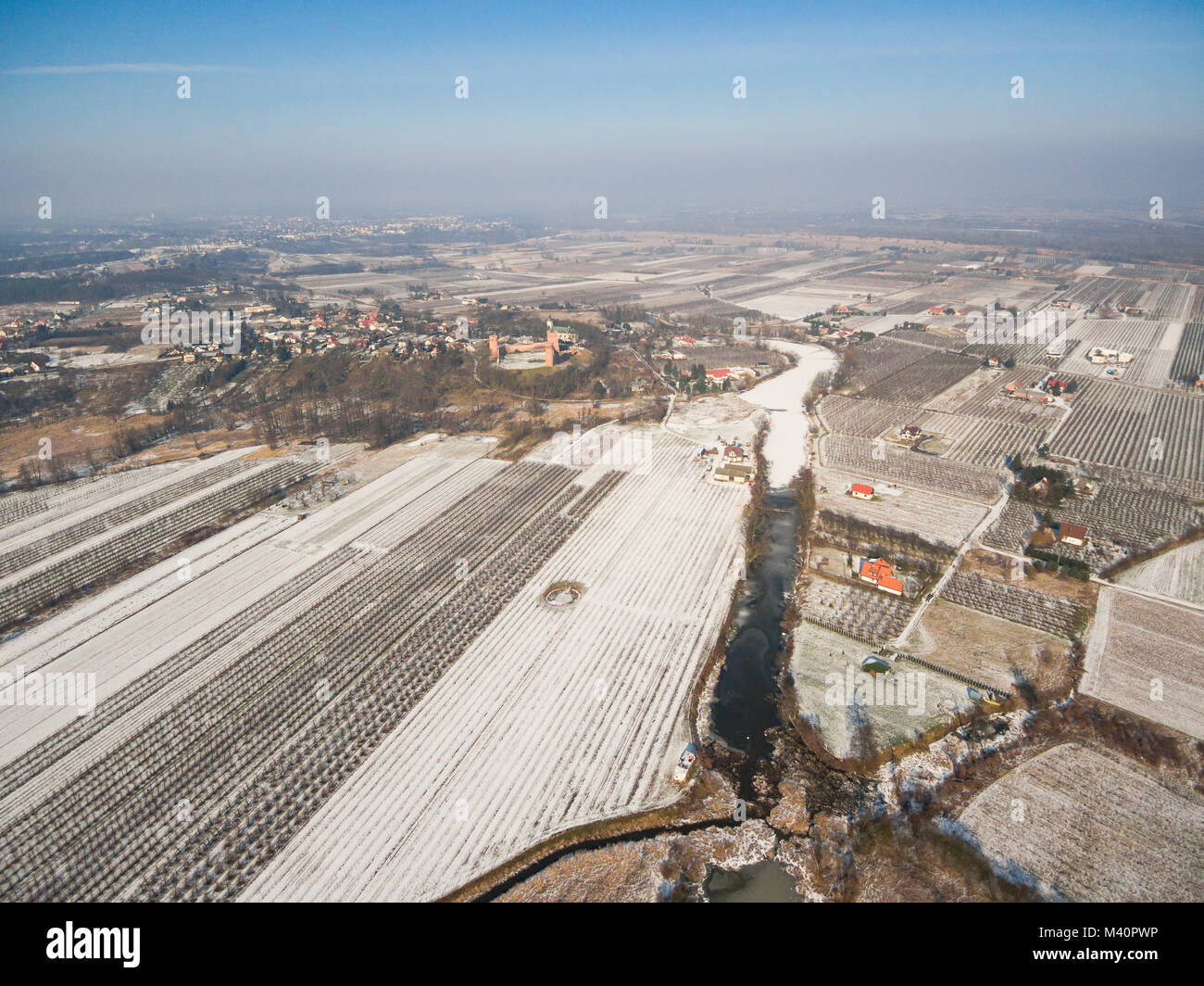 Aerial view of castle in Czersk, Poland Stock Photo - Alamy