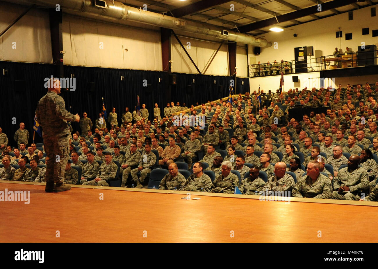 Chief Master Sgt. of the Air Force James A. Roy talks with deployed ...
