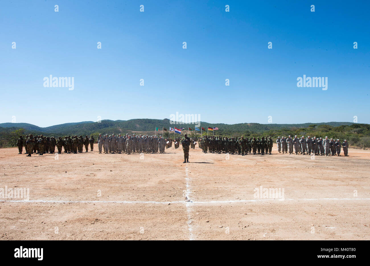United States Army soldiers assume formation alongside soldiers from ...