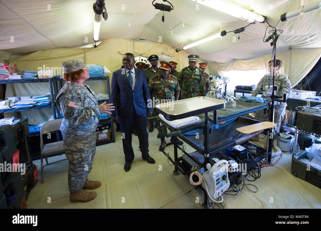 United States Army Colonel Kimberly Smith (left), Chief Nurse with the ...