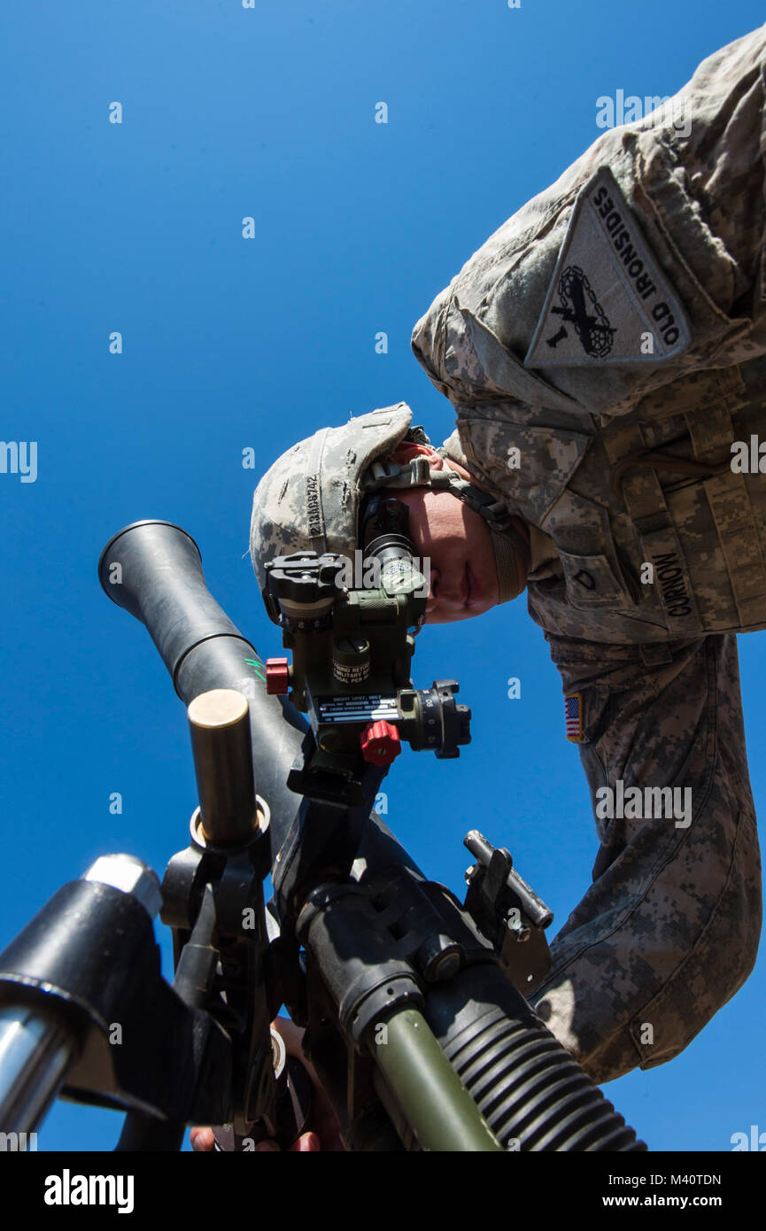 United States Army Corporal Brian Curnow, an Indirect Fire Infantryman ...