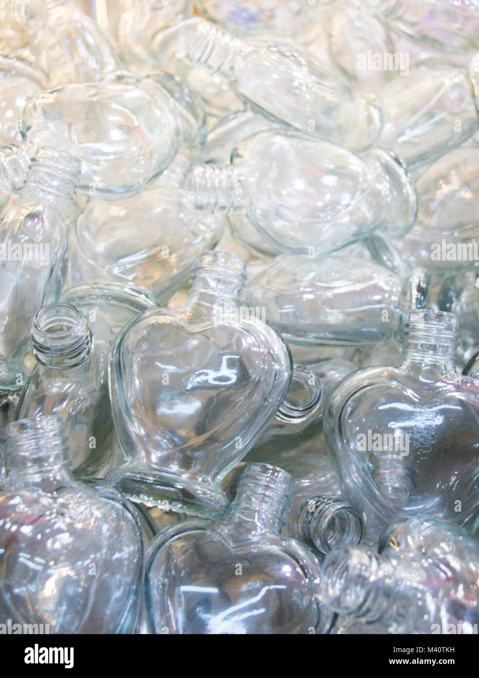 Set of Empty small transparent bottles Stock Photo - Alamy