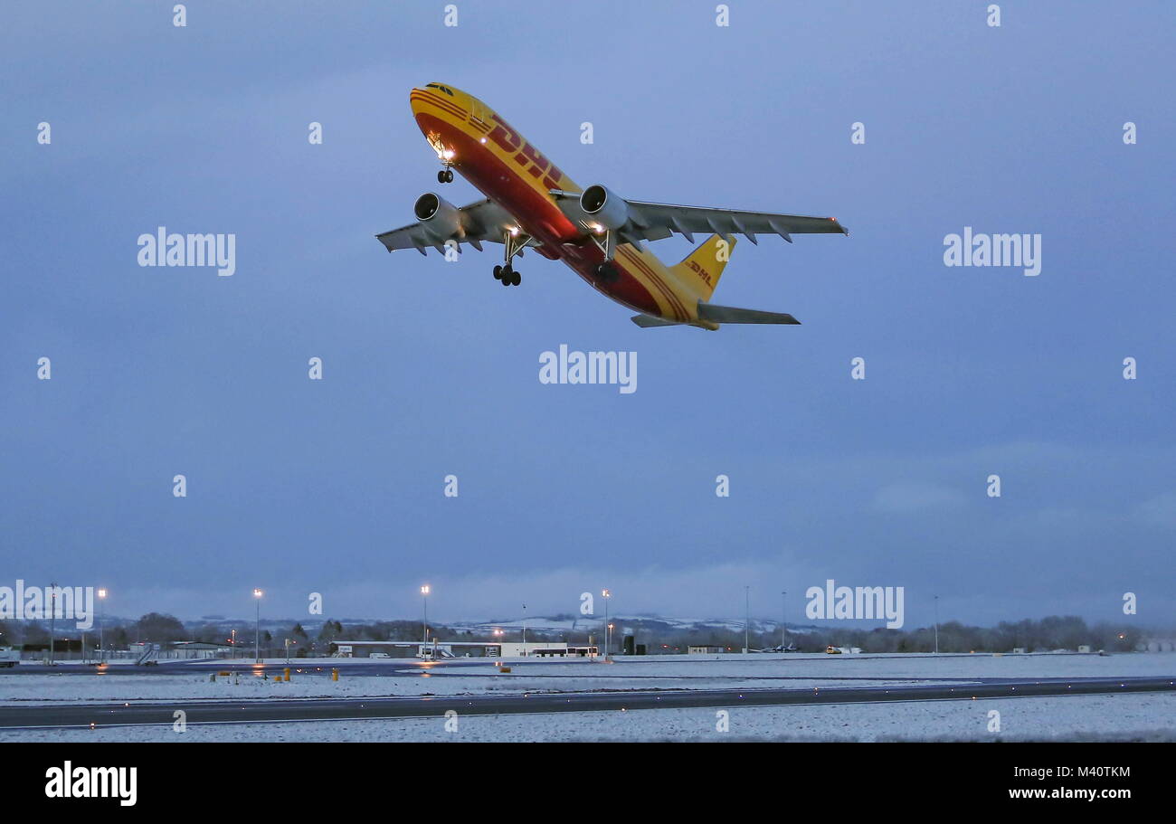 DHL A300 Airbus taking off from Belfast International Airport Northern ...