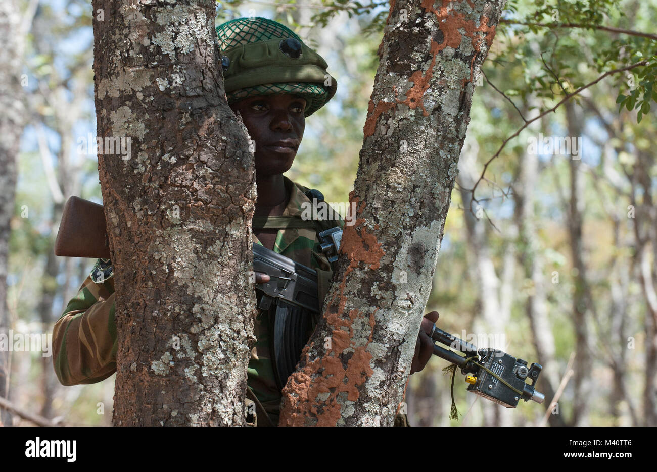 A member of the Zambian Defense Force provides support to United States ...