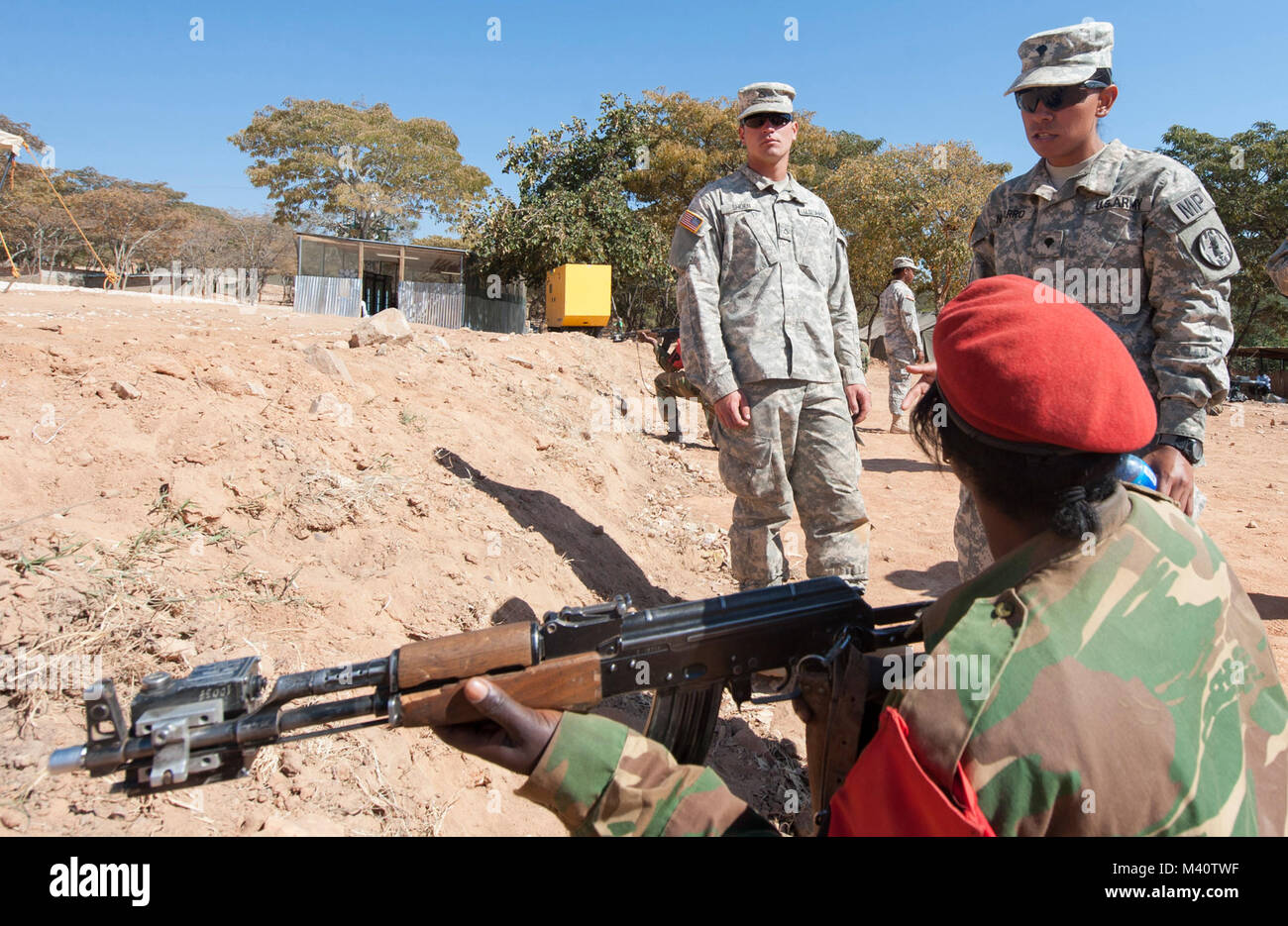 U.S. Army Spc. Alba Navarro (right), a military policeman with the 93d ...