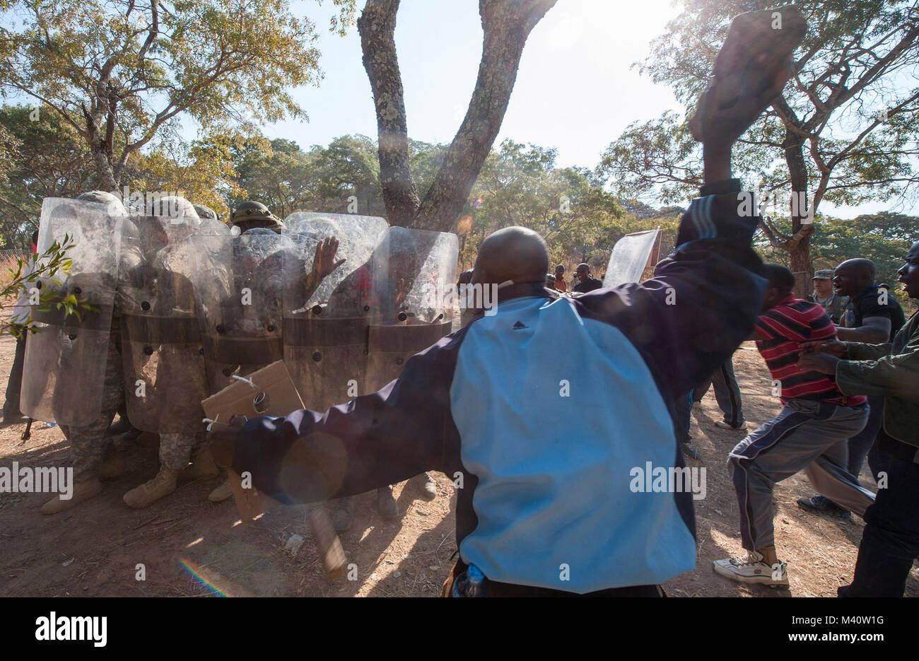 Simulated rioters attack Military Police from the U.S. Army 93rd ...