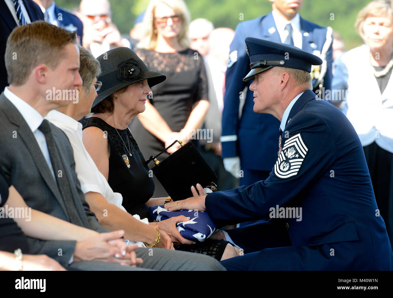 Chief Master Sgt. of the Air Force James A. Cody consoles Jan Binnicker ...