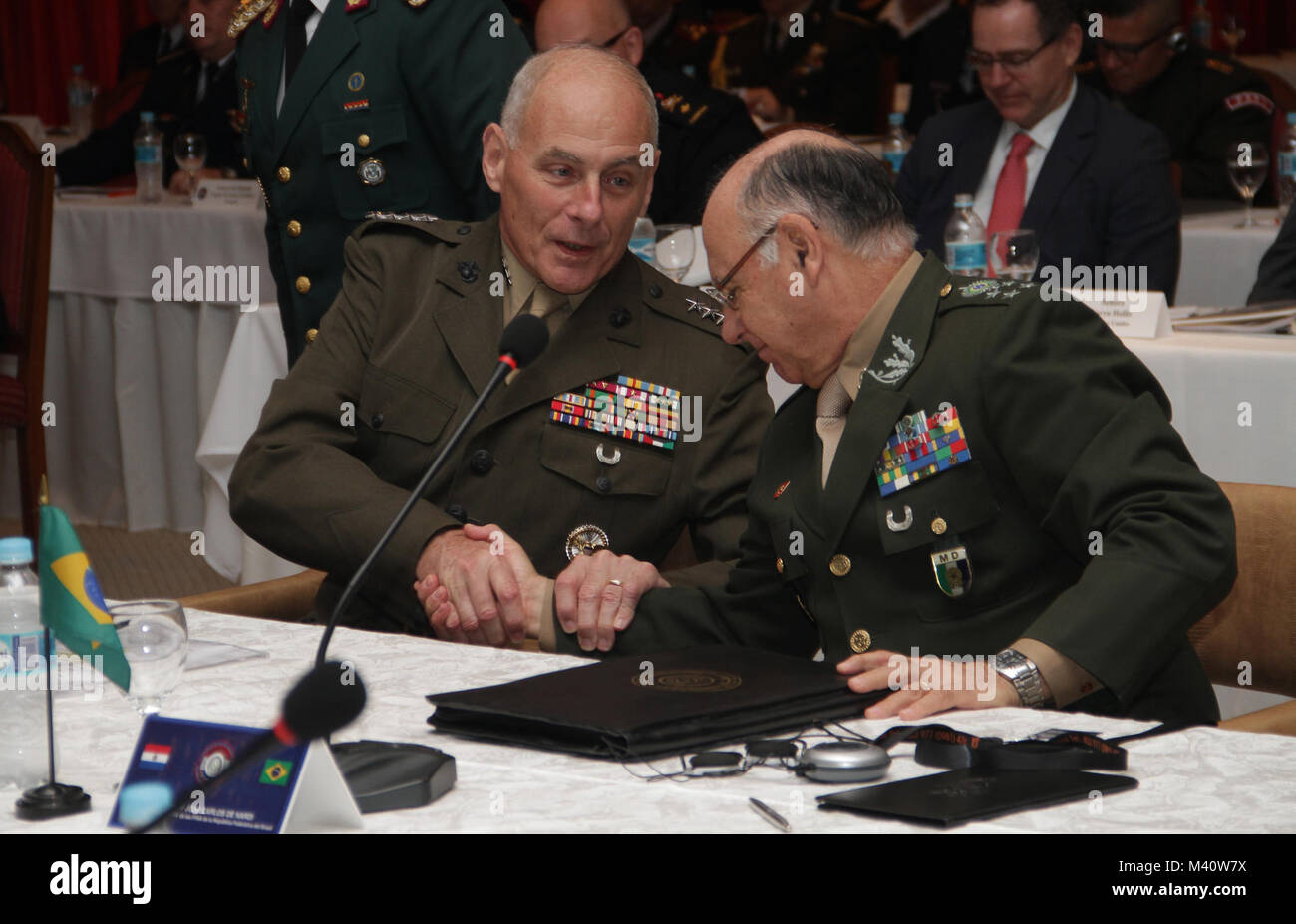 Gen. John Kelly, commander of U.S. Southern Command, left, is greeted ...