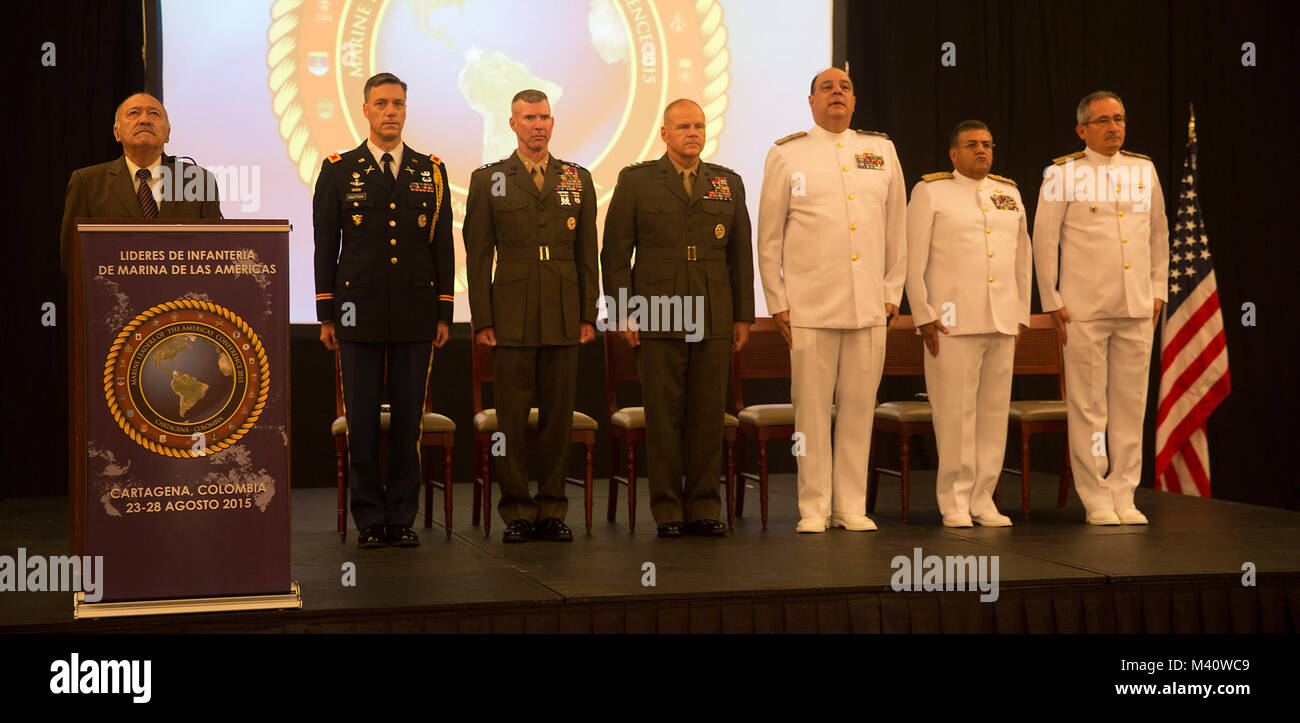 The senior naval infantry leaders of the Colombian Navy and Marine ...