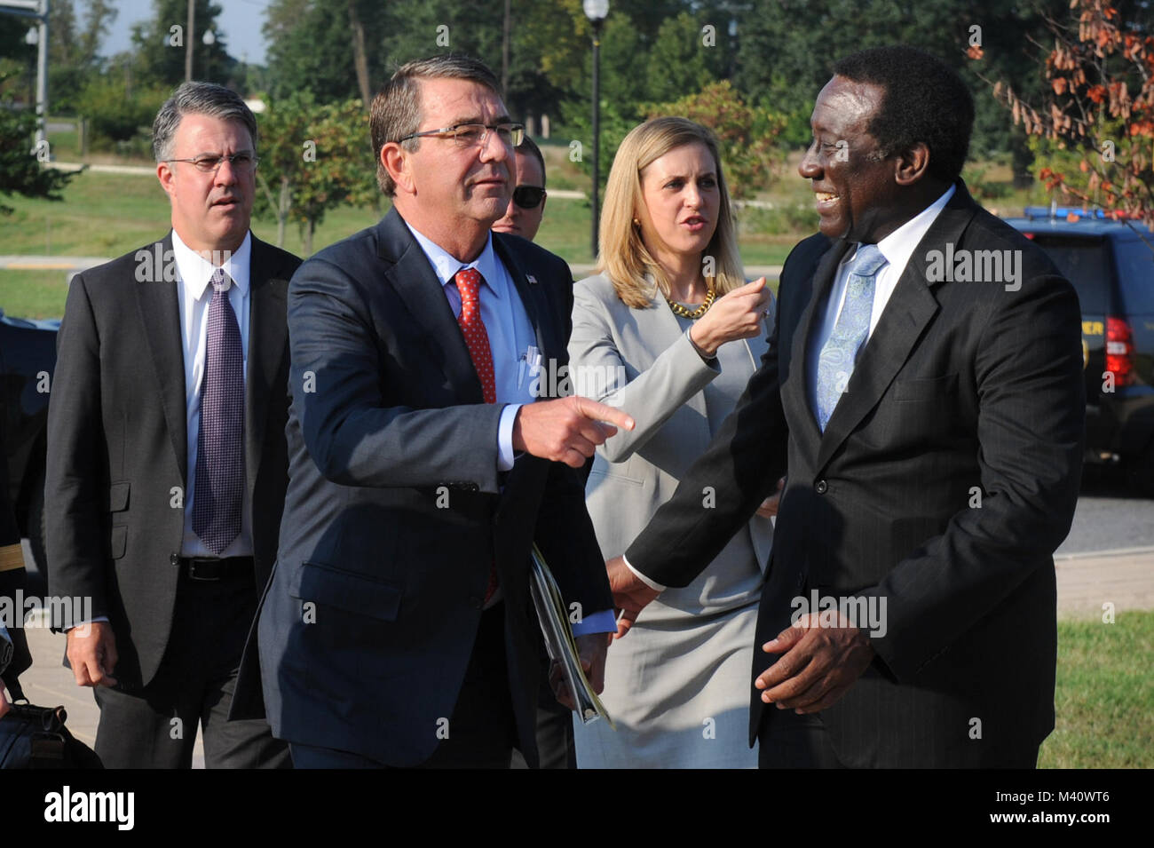 Secretary of Defense, The Honorable Ashton B. Carter, greets Defense ...