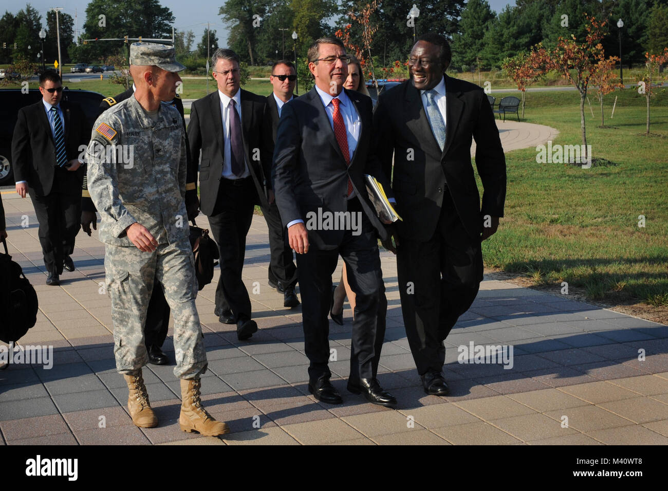 Secretary of Defense, The Honorable Ashton B. Carter, greets Defense ...