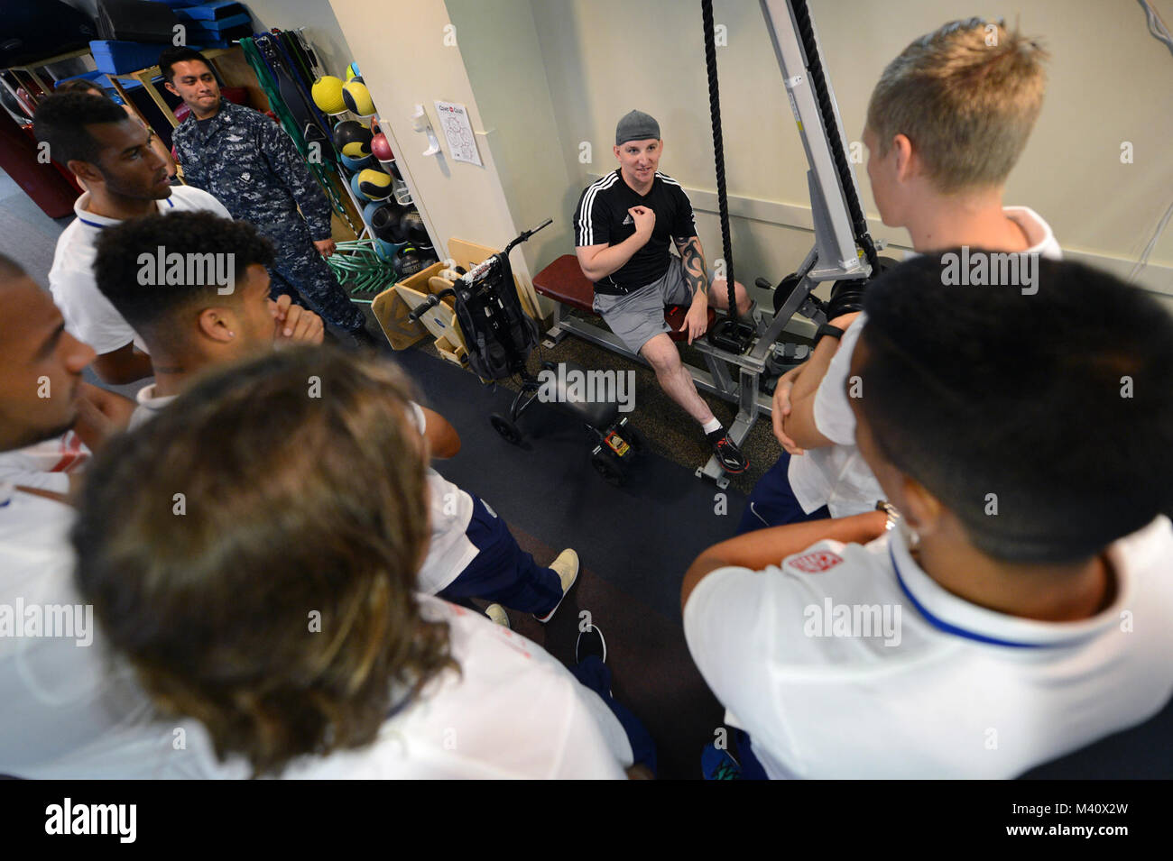 U.S. Men’s National Soccer Team members visit with “Wounded Warrior ...