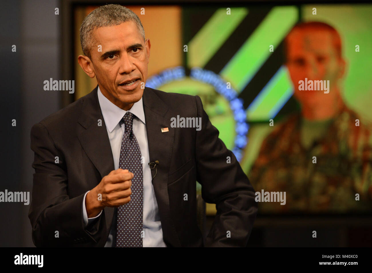 Commander in Chief, President Barack Obama on the set of the President ...