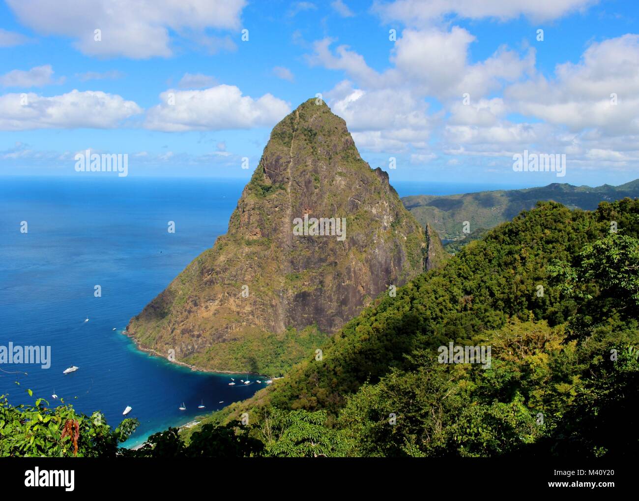 Saint Lucia's famous Piton mountains Stock Photo - Alamy