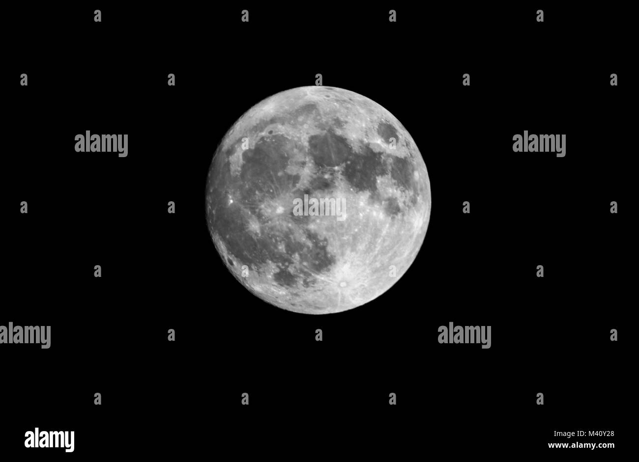 The moon B&W Stock Photo - Alamy