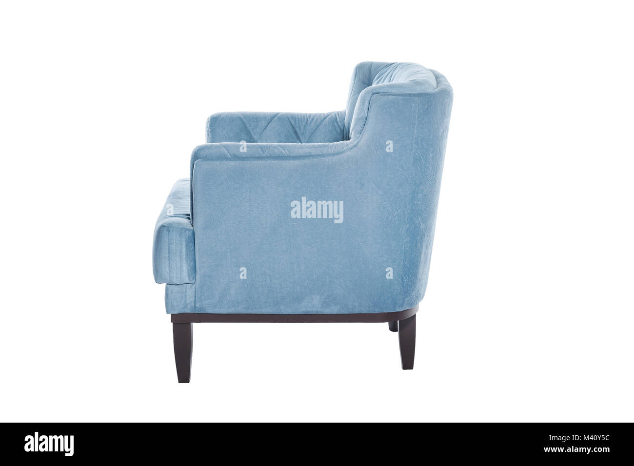 Blue armchair. Modern designer chair on white background. Texture chair ...