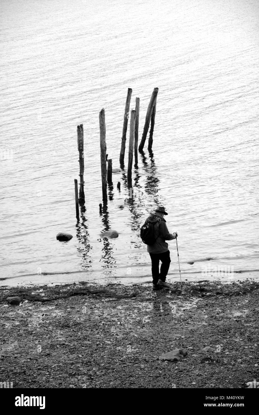 Stones at lakeside Black and White Stock Photos & Images - Alamy
