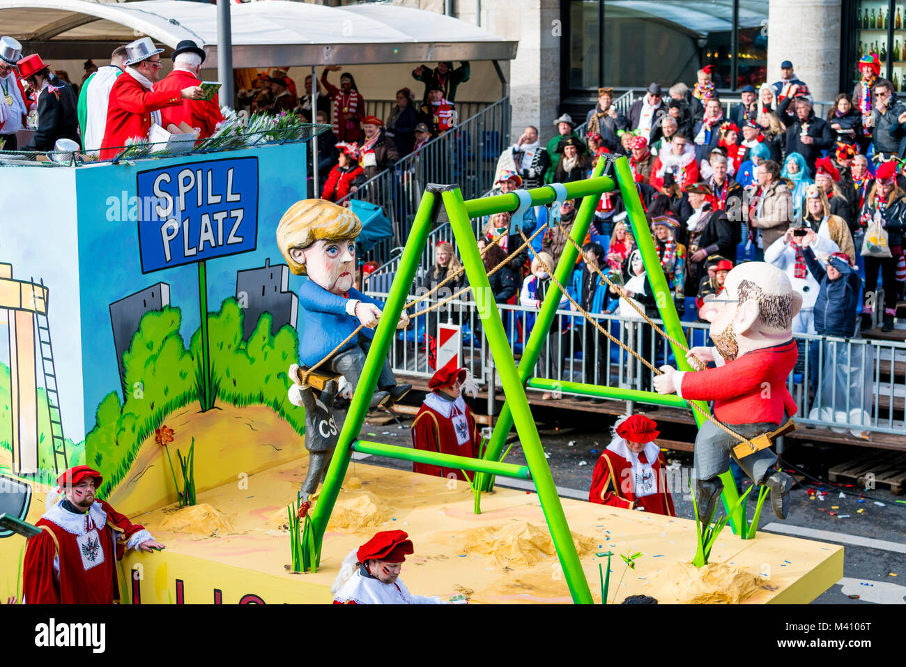 COLOGNE, GERMANY - FEBRUARY 12, 2018: Shot at Carnival parade in city ...