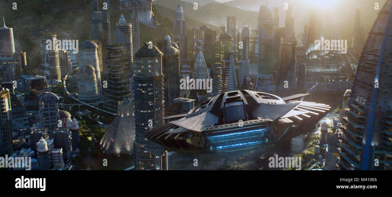 BLACK PANTHER, Talon fighter over Wakanda, 2018. © Marvel / © Walt ...