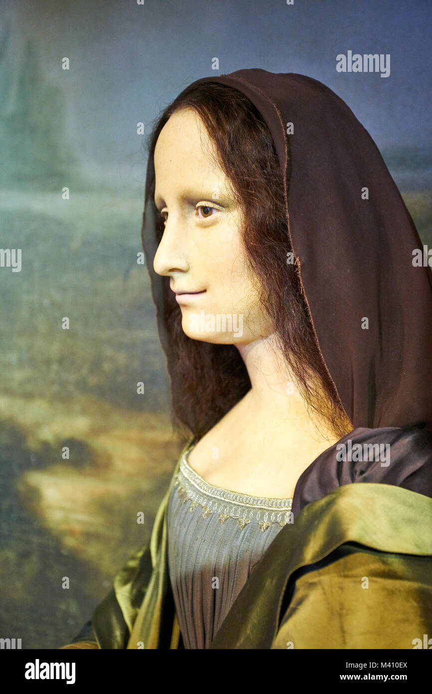 Amsterdam, Netherlands - September 05, 2017: Wax figur of The Mona Lisa ...